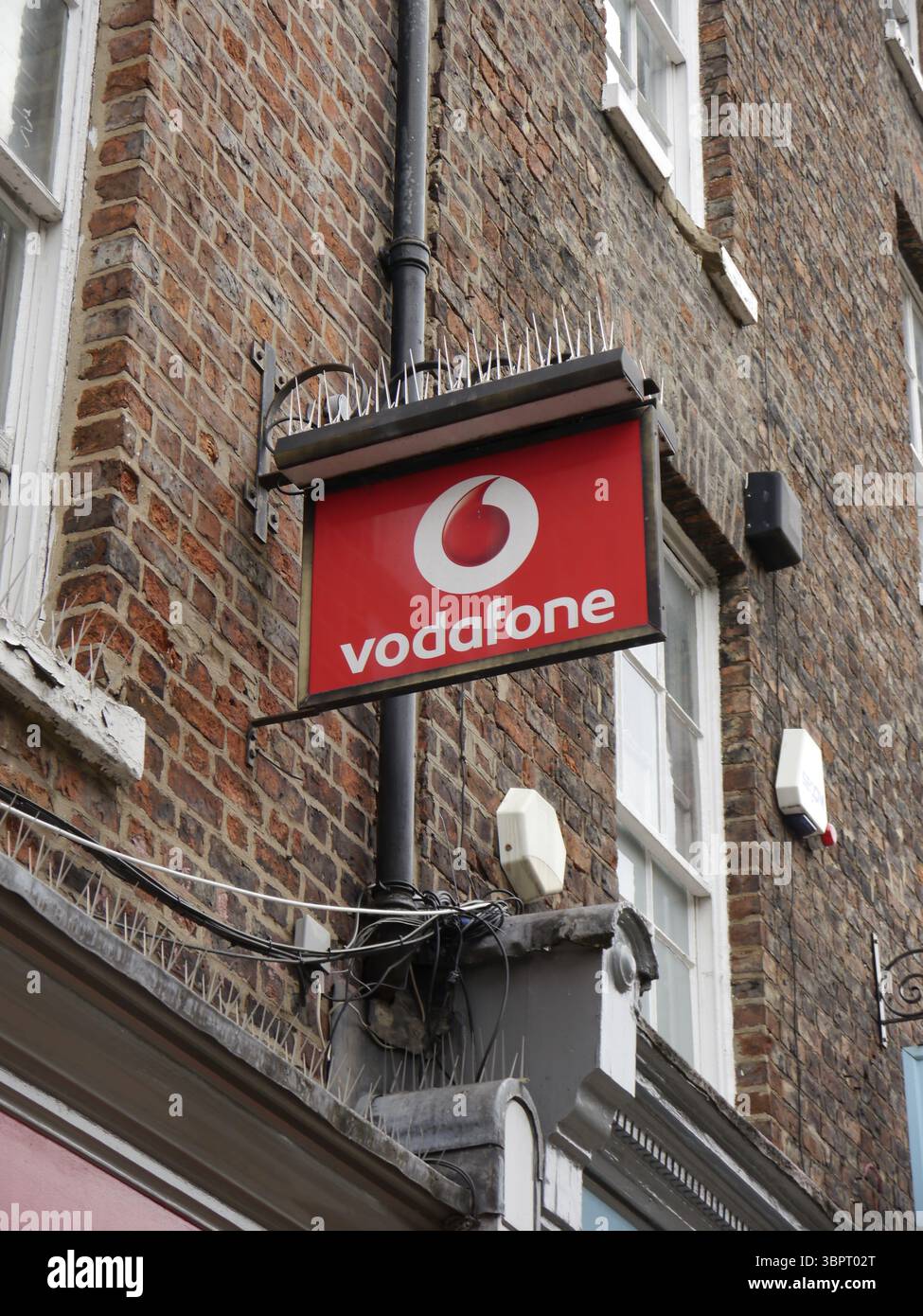Vodafone mobile phone cell network Corporate logo signs in York City ...