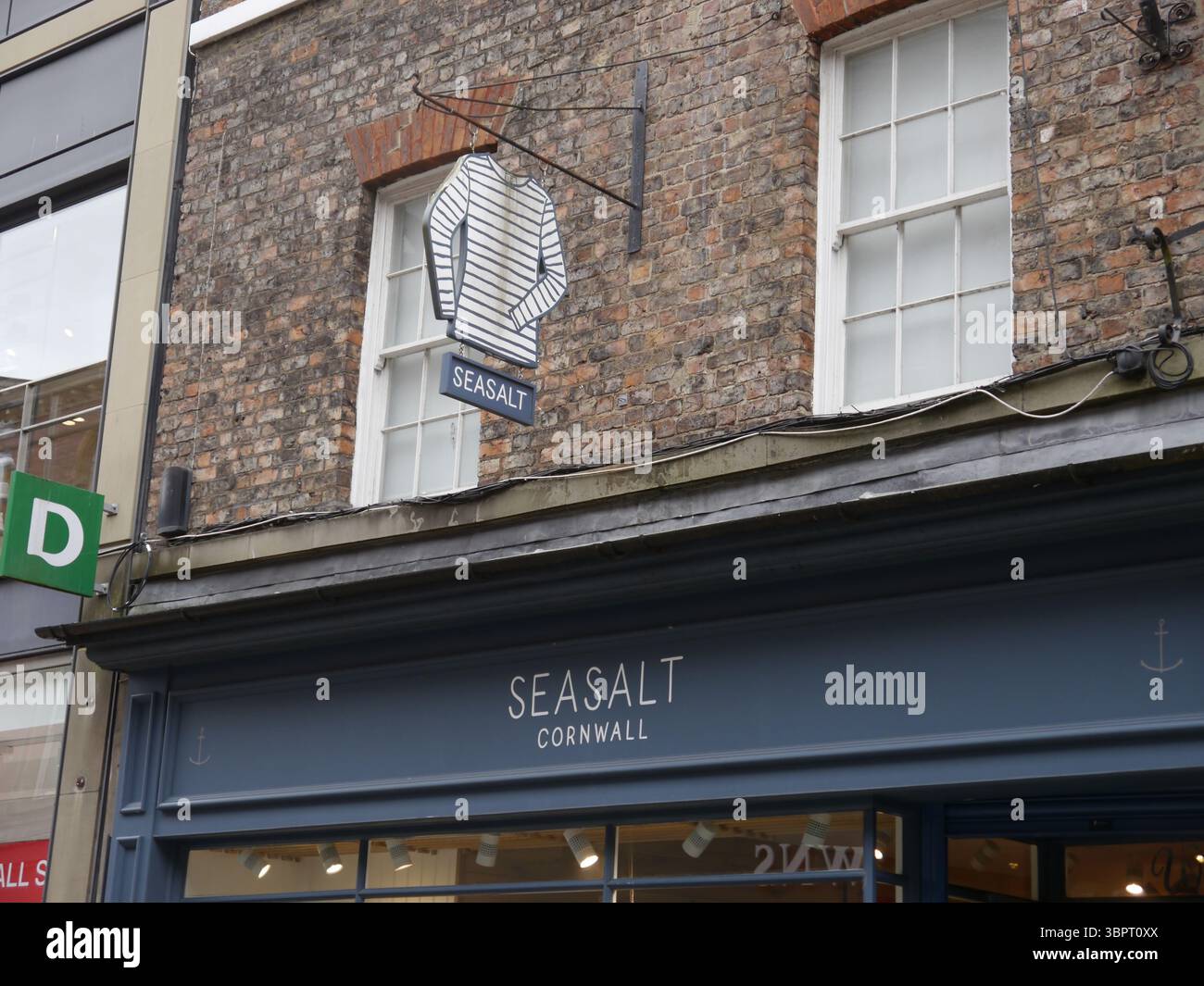 sea salt, Cornwall Corporate logo signs in York City centre in June ...
