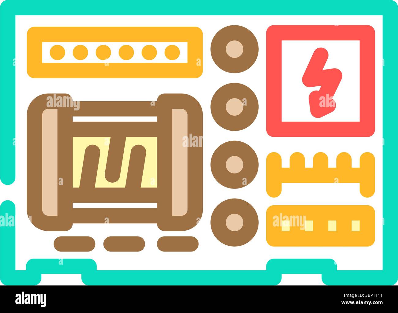 power supply section board color icon vector illustration Stock Vector ...