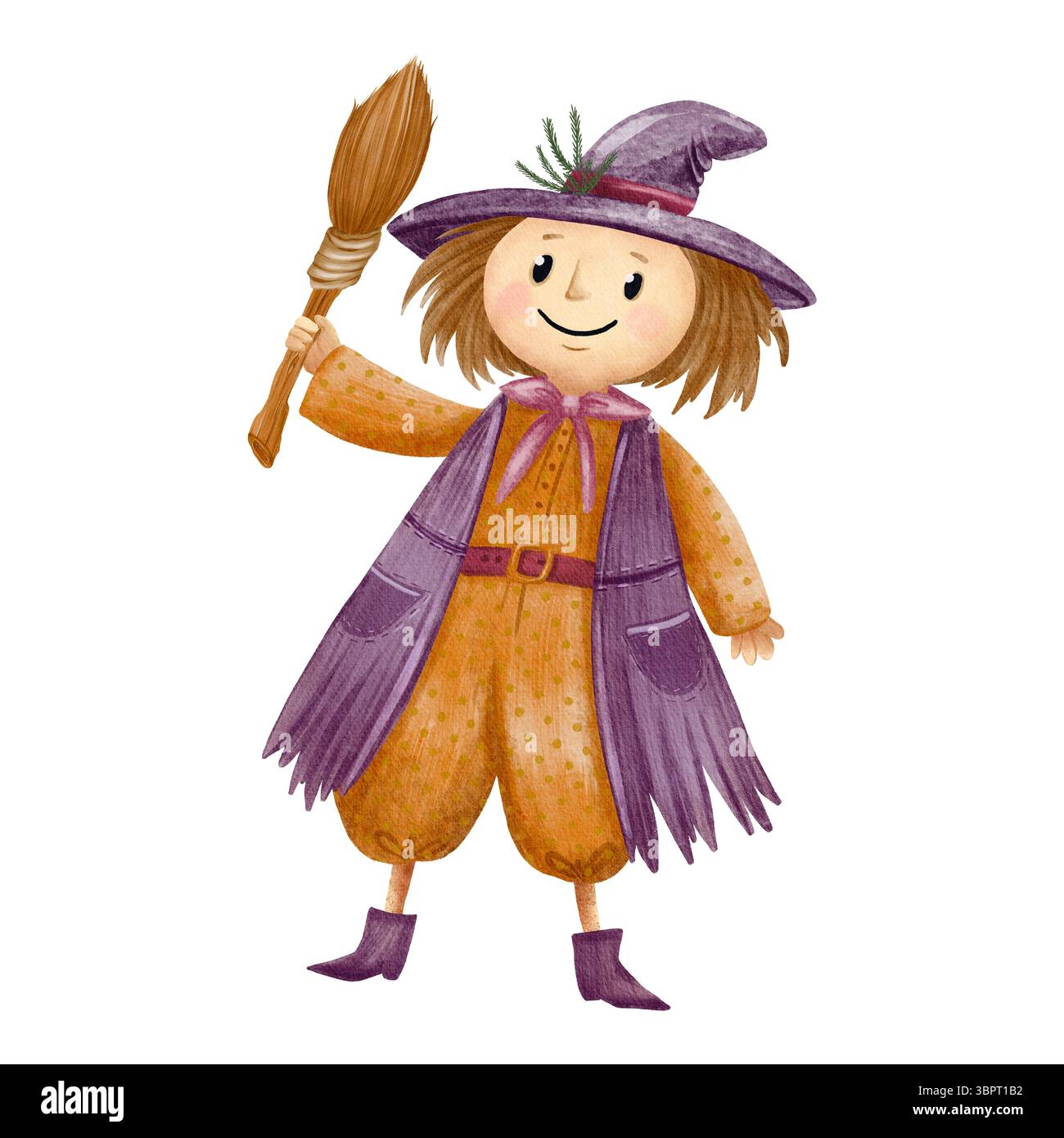 Straw broom broom in hands hi-res stock photography and images - Alamy