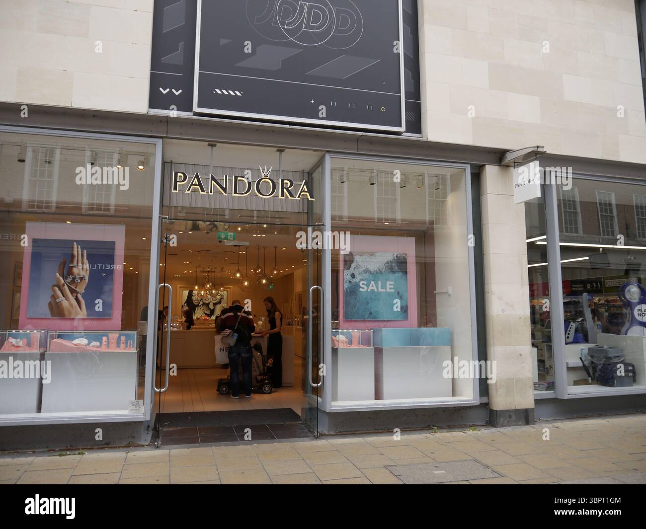 Pandora jewellery Corporate logo signs in York City centre in June 2025 ...