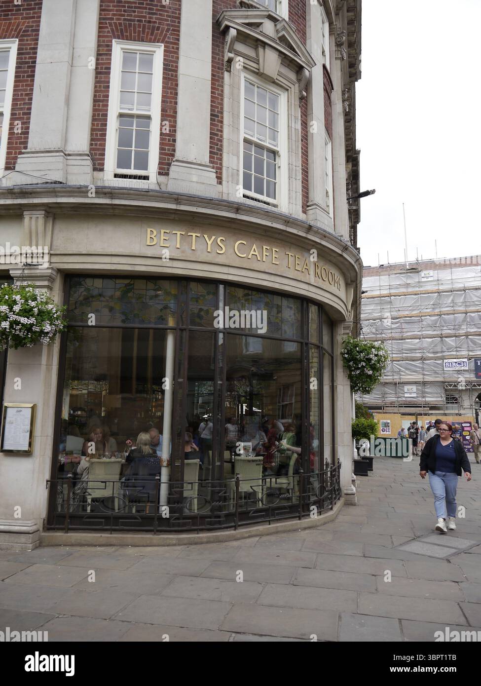Betty’s tea rooms cafe Corporate logo signs in York City centre in June ...