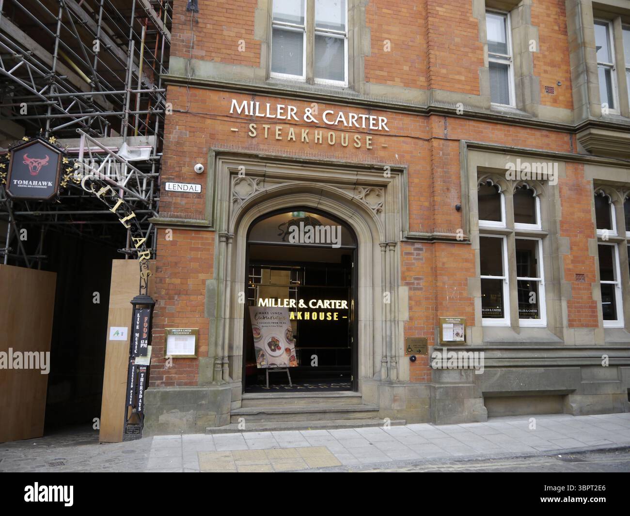 Miller and Carter Steakhouse Corporate logo signs in York City centre ...