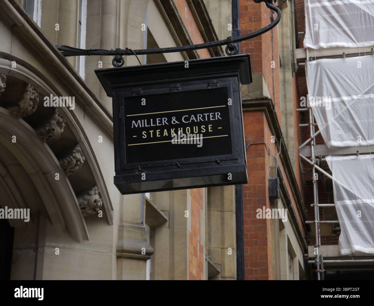 Miller and Carter Steakhouse Corporate logo signs in York City centre ...