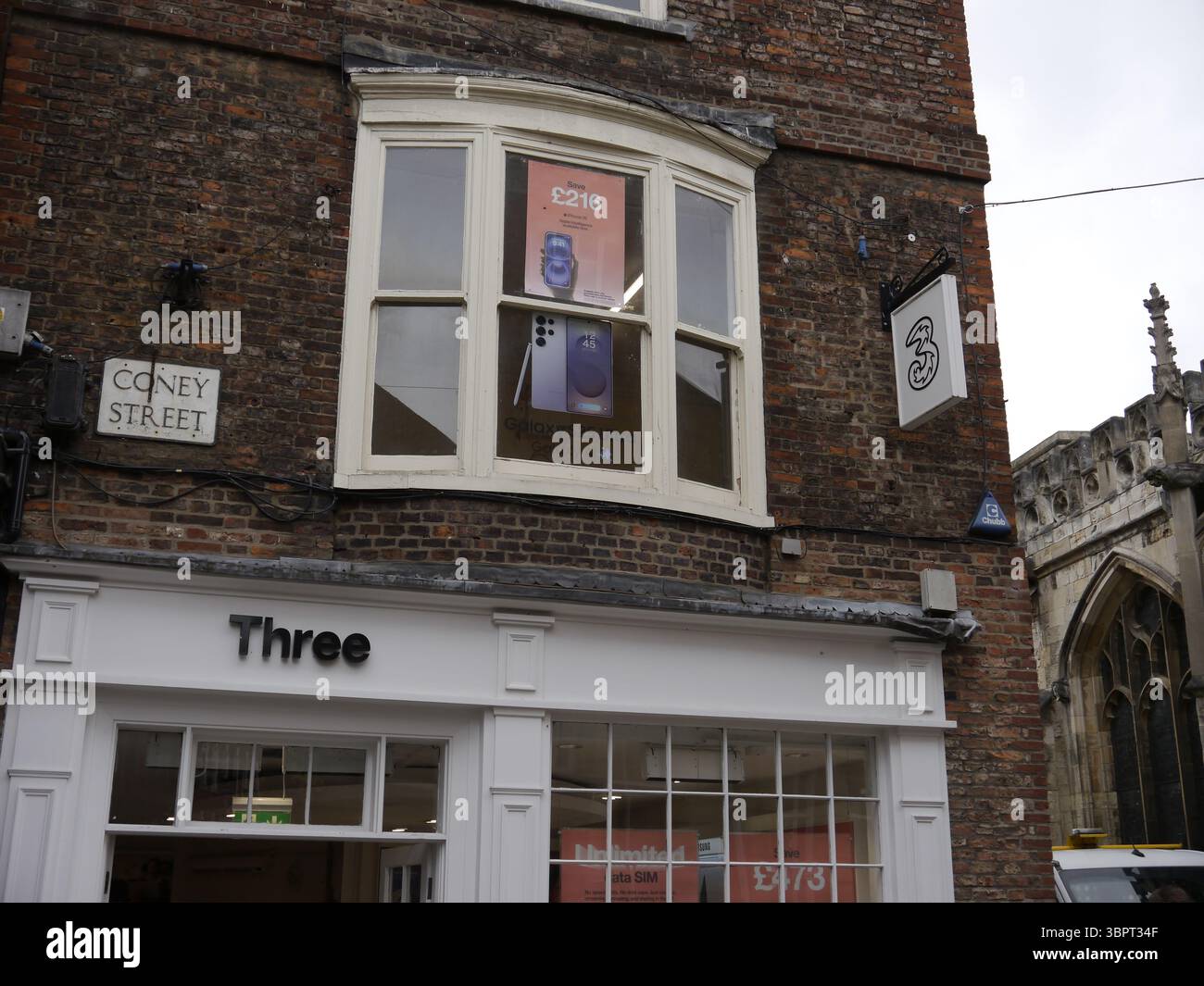 three telecom 3 , mobile phone cell company Corporate logo signs in ...