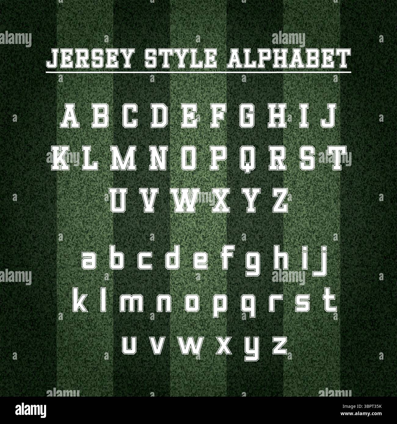 Creative Vector Resource Featuring Jersey Style Alphabet and Sports ...
