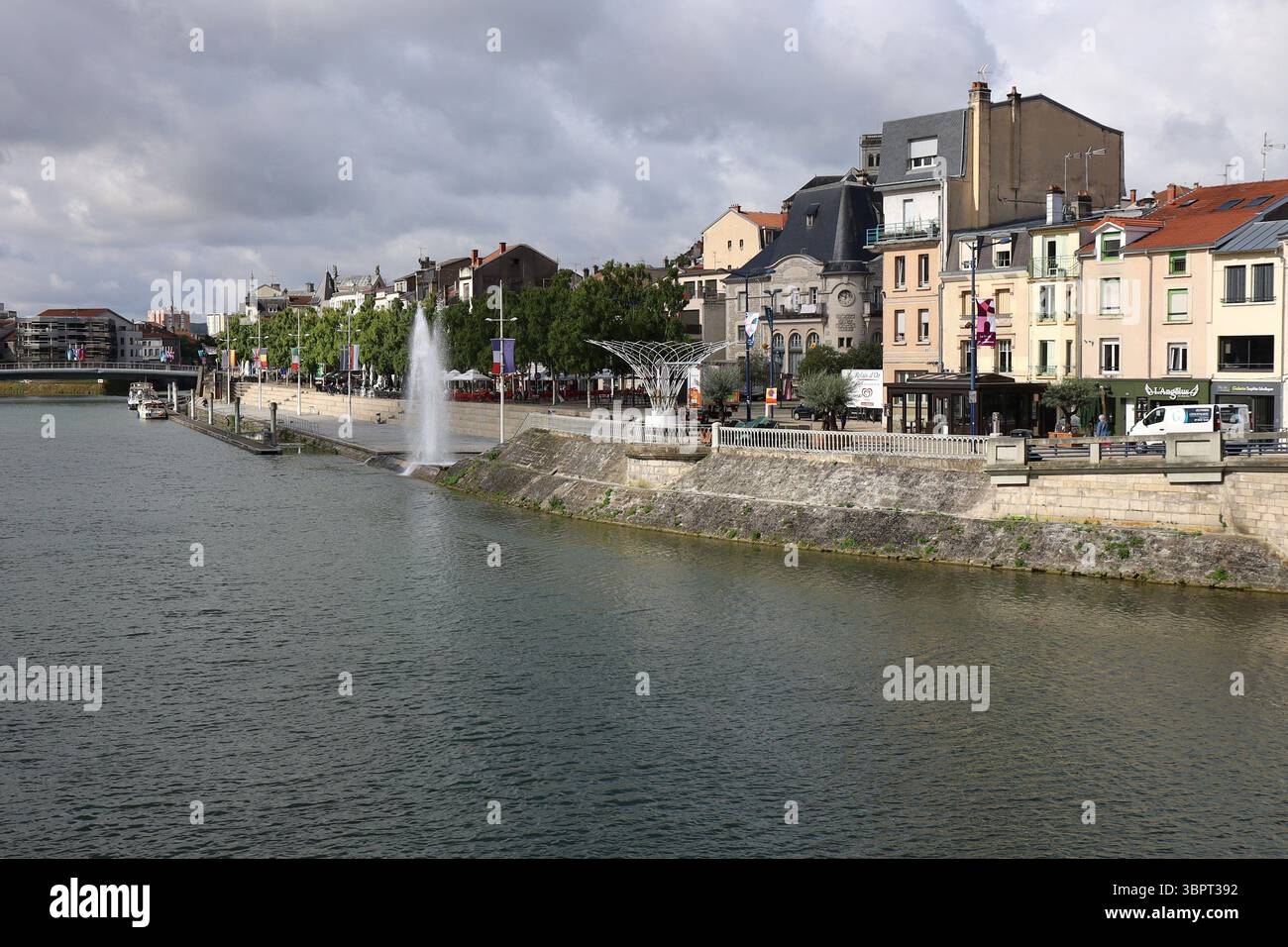 The Meuse River in the city, city of Verdun, Meuse department, France ...