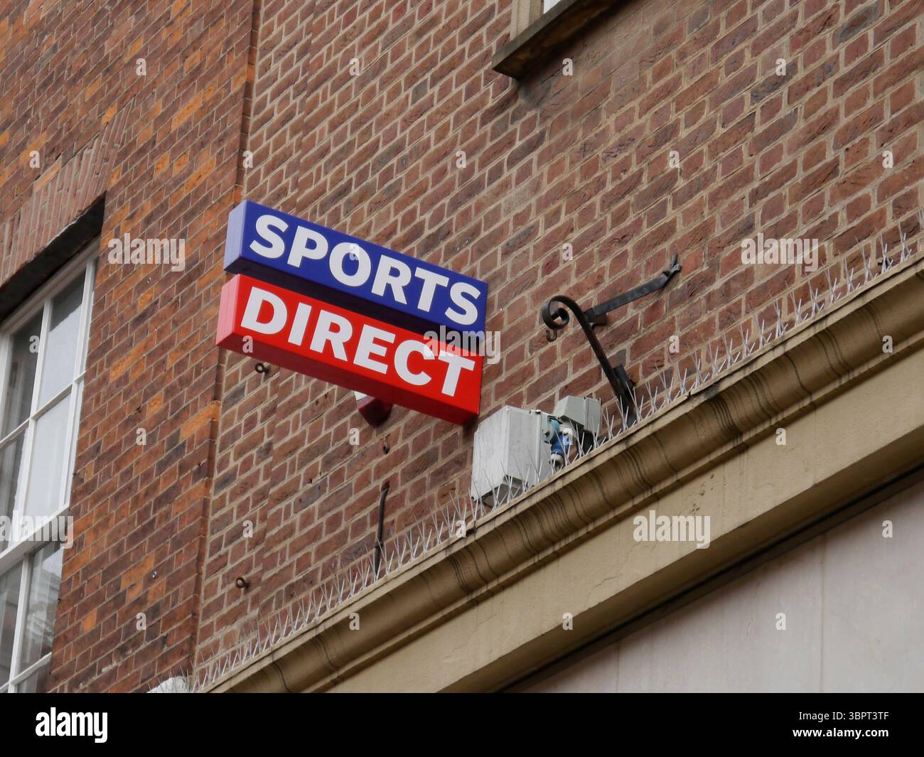 sports direct game, USC, Corporate logo signs in York City centre in ...