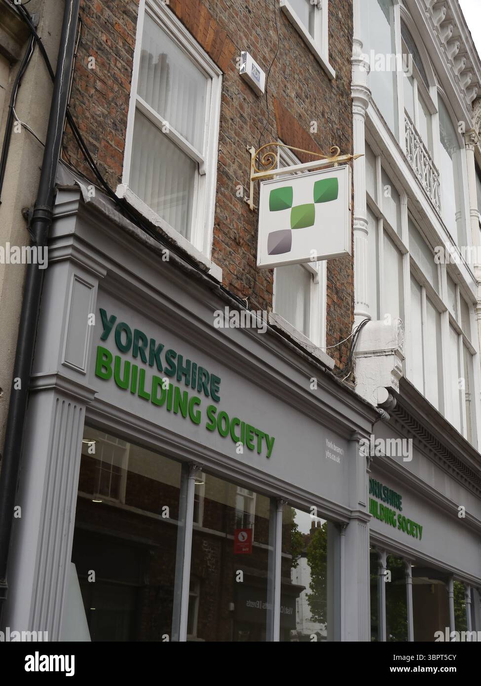 Yorkshire building society bank Corporate logo signs in York City ...