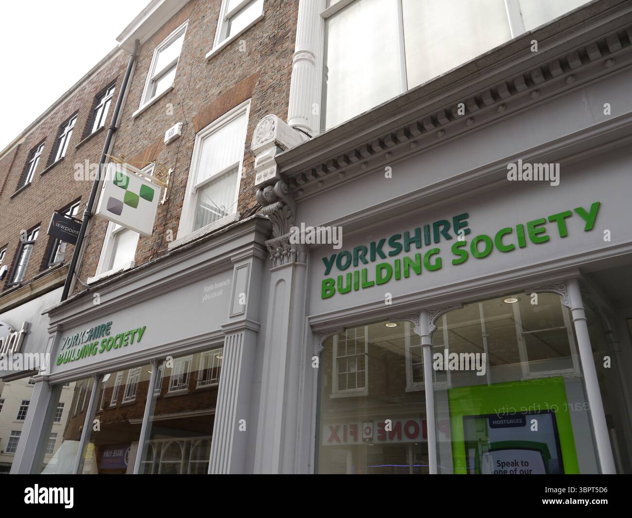 Yorkshire building society bank Corporate logo signs in York City ...