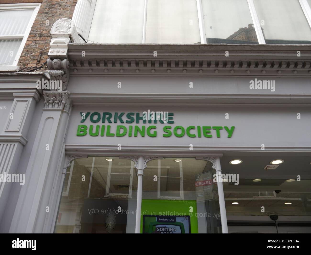 Yorkshire building society bank Corporate logo signs in York City ...