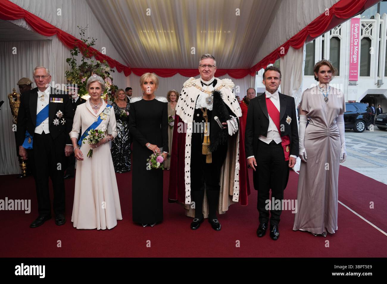 (left to right) the Duke and Duchess of Gloucester, Brigitte Macron ...