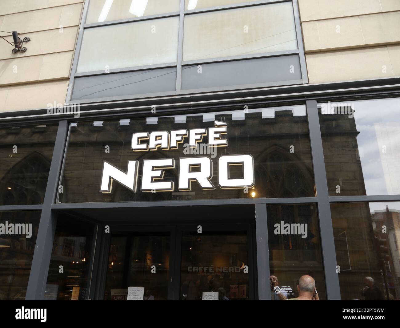 café Nero coffee shop cafe Corporate logo signs in York City centre in ...