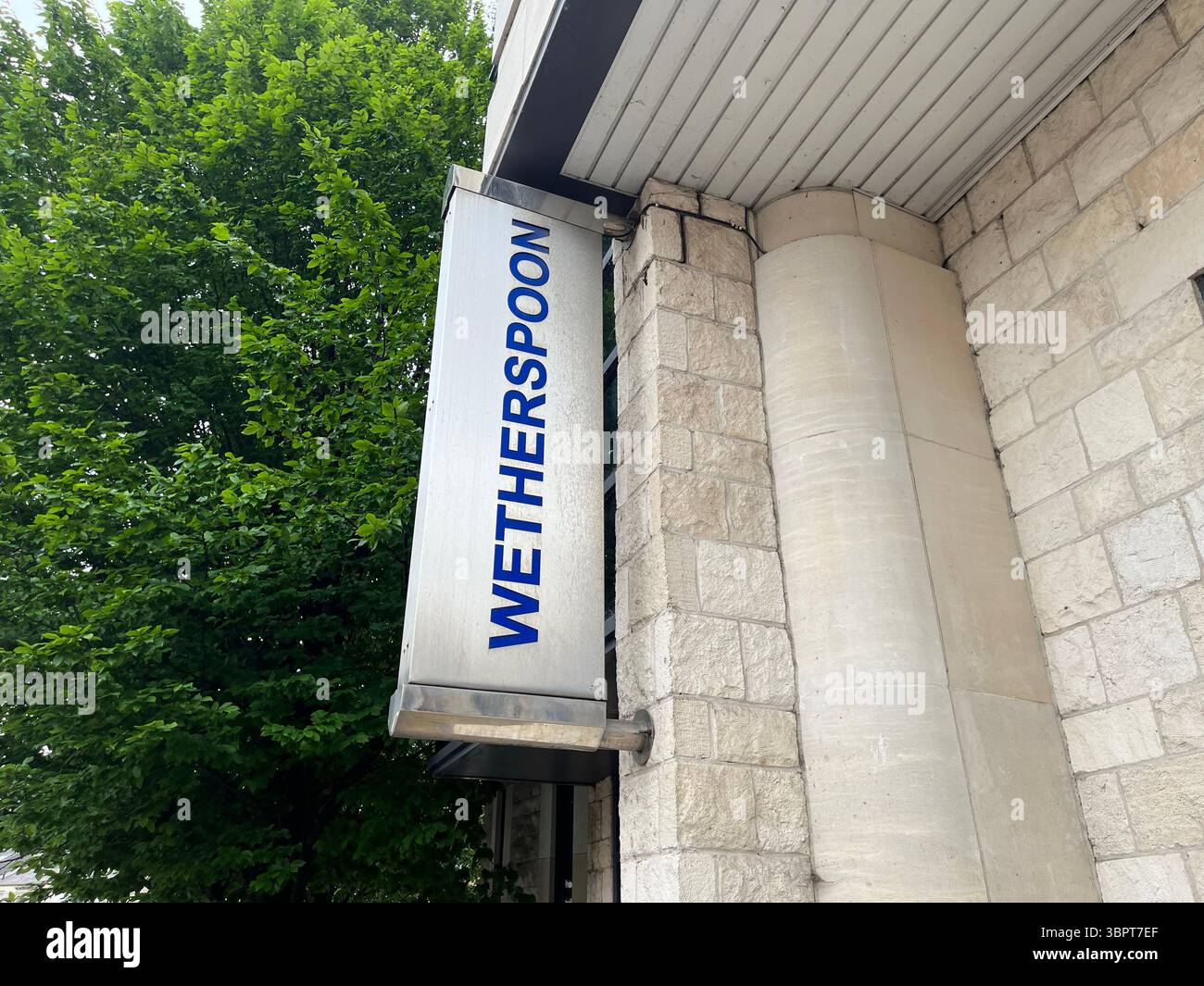Weatherspoons pub bar food Corporate logo signs in York City centre in ...