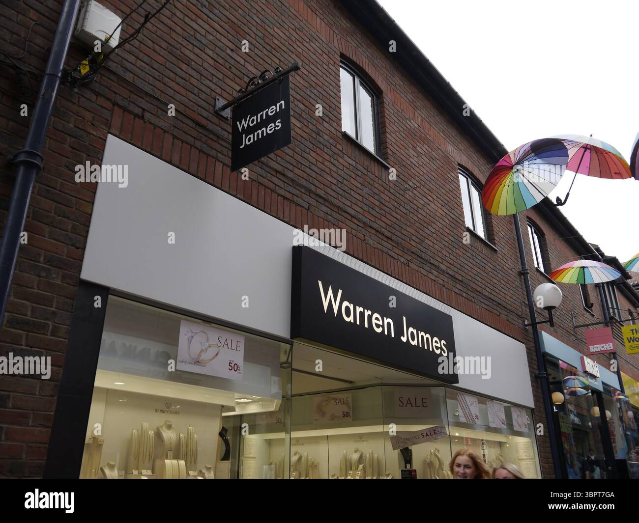 Warren James Corporate logo signs in York City centre in June 2025 ...