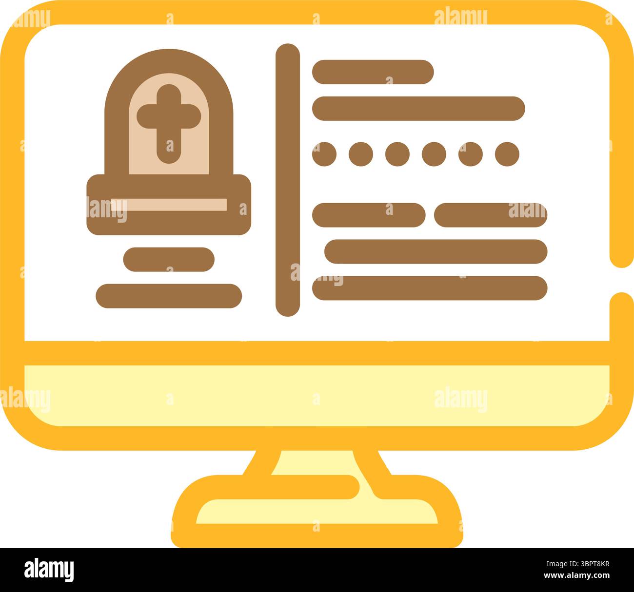 digital death record screen mortality color icon vector illustration ...