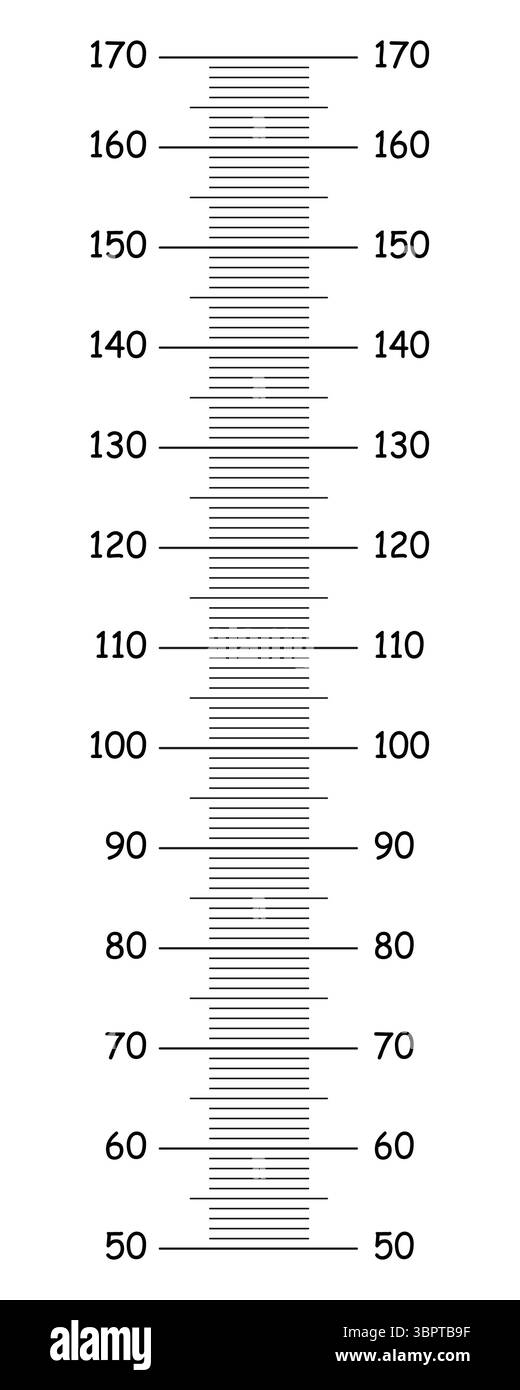 Kids height chart from 50 to 170 centimeters. Template for wall growth ...