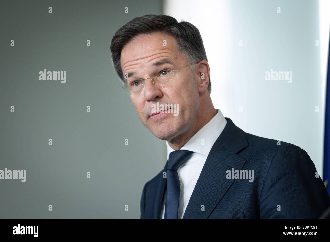 Pressekonferenz Bundeskanzler Merz mit NATO Generalsekretaer Rutte NATO ...