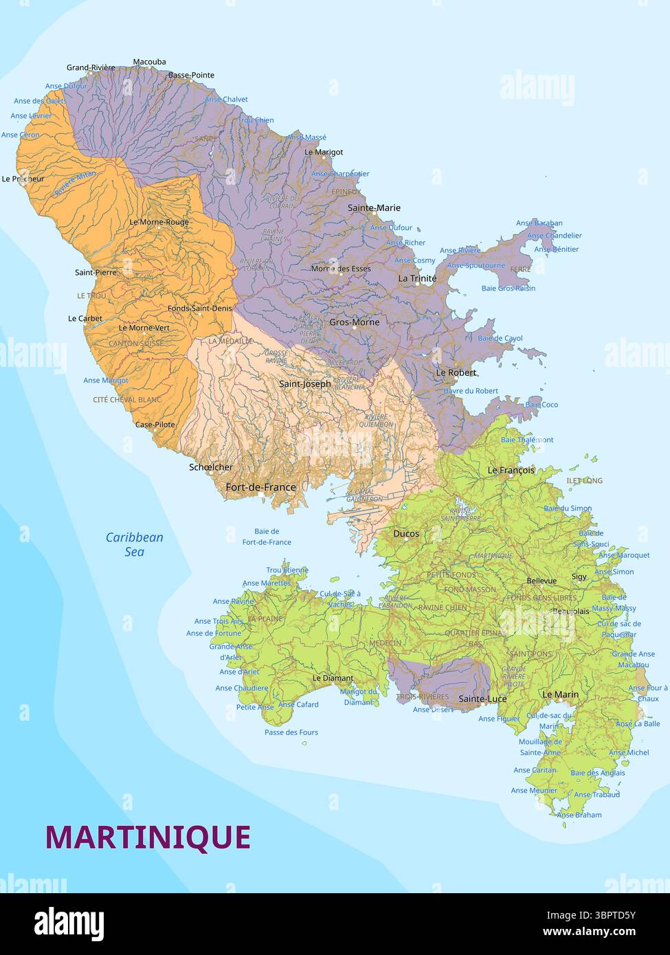 Martinique island vector Stock Vector Images - Alamy