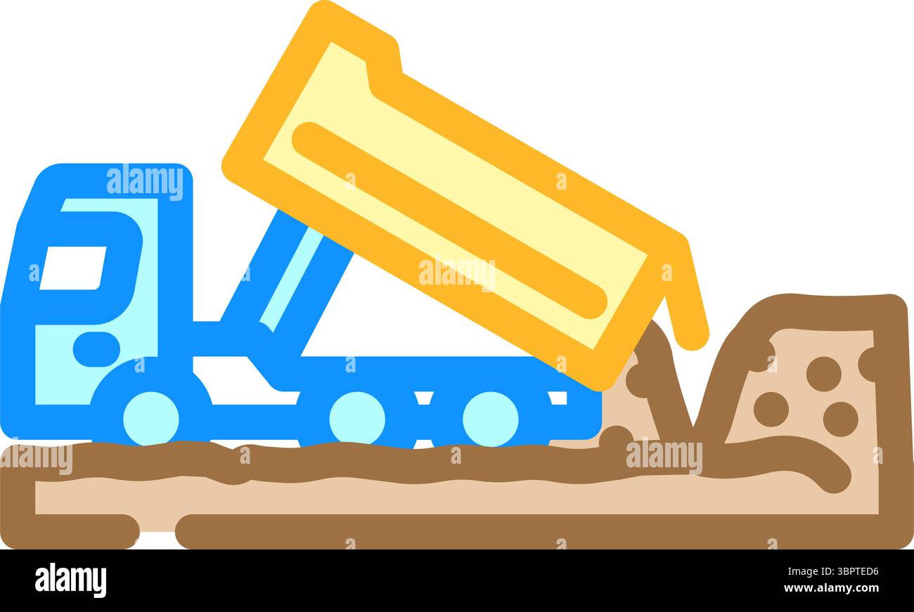 construction site soil dumping color icon vector illustration Stock ...