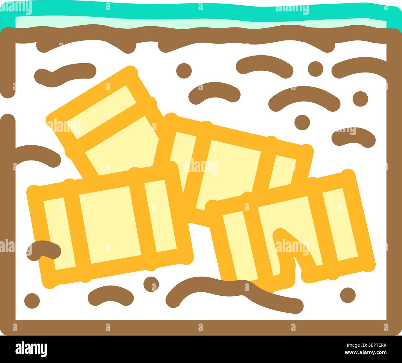 buried chemical waste barrels color icon vector illustration Stock ...