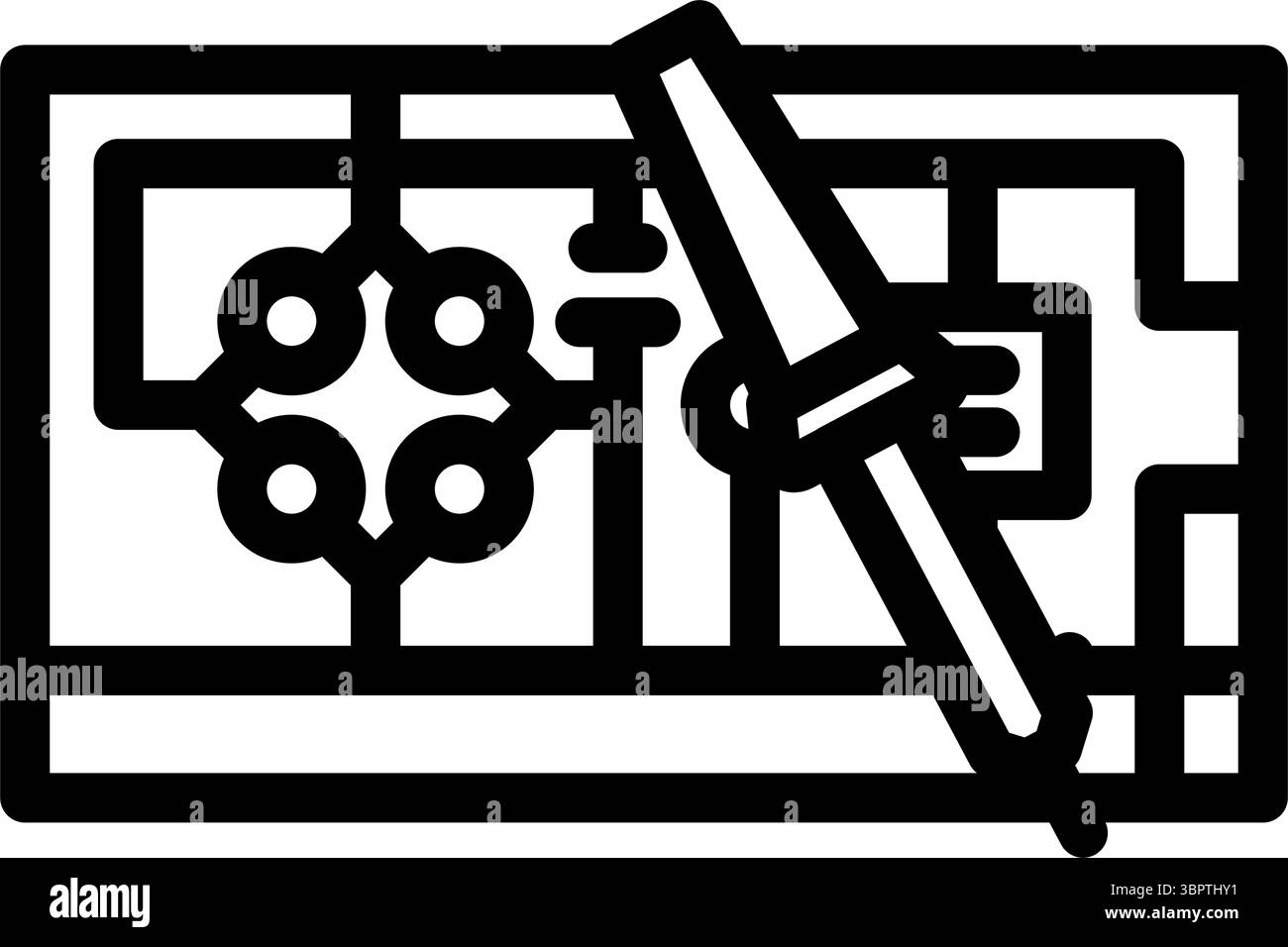 soldering iron circuit line icon vector illustration Stock Vector Image ...