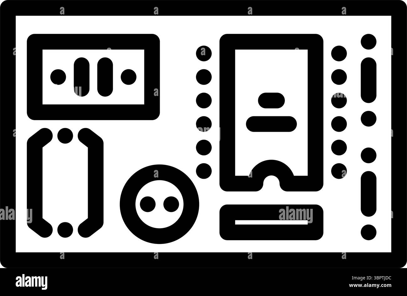 pcb labeled components line icon vector illustration Stock Vector Image ...