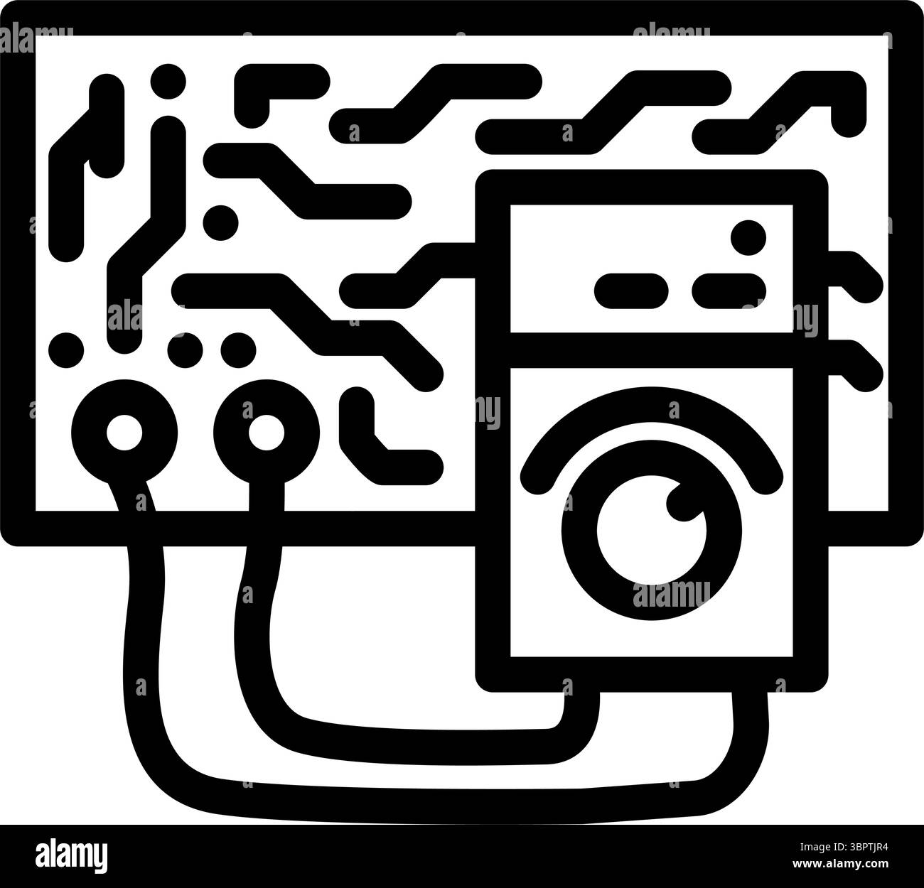 circuit diagnostics line icon vector illustration Stock Vector Image ...