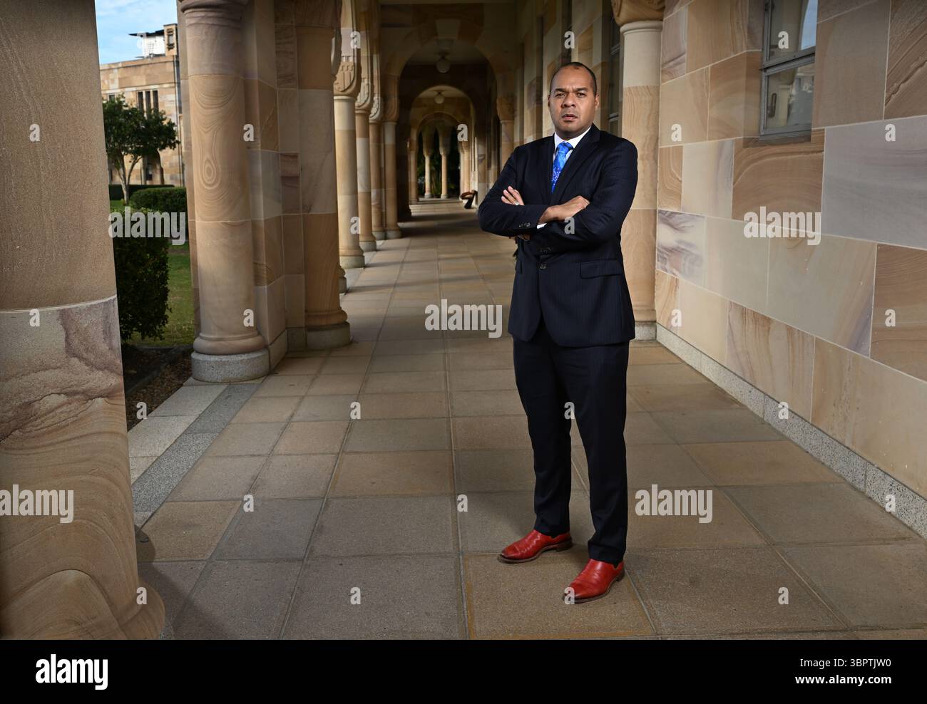 Barrister Joshua Creamer is seen posing for a photograph at UQ's Great ...