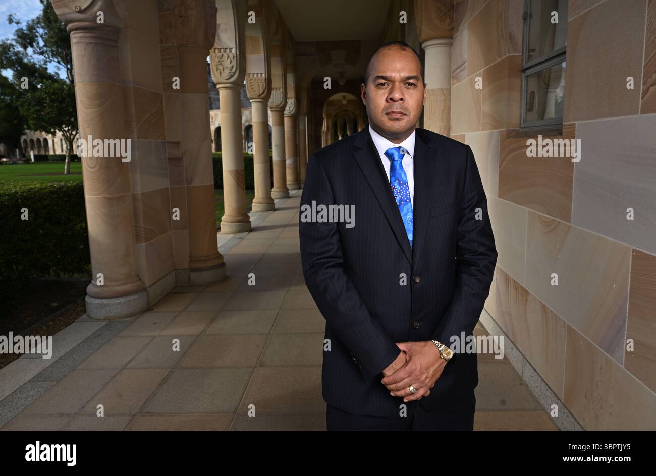 Barrister Joshua Creamer is seen posing for a photograph at UQ’s Great ...