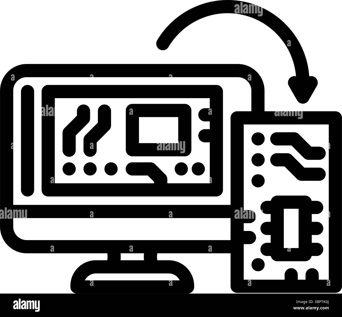 schematics physical board transition line icon vector illustration ...