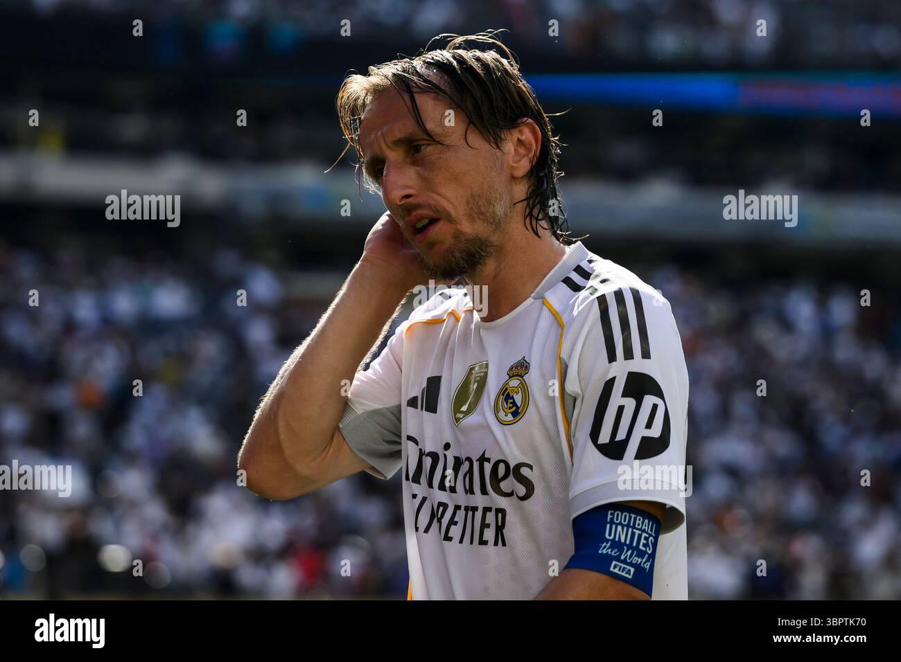 Luka Modric of Real Madrid CF looks on at the end of the FIFA Club ...