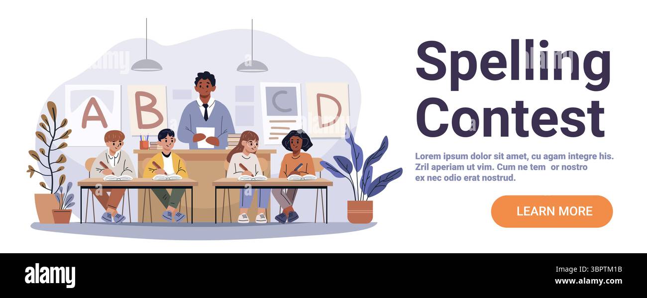 Spelling contest school children teacher classroom competition learning ...