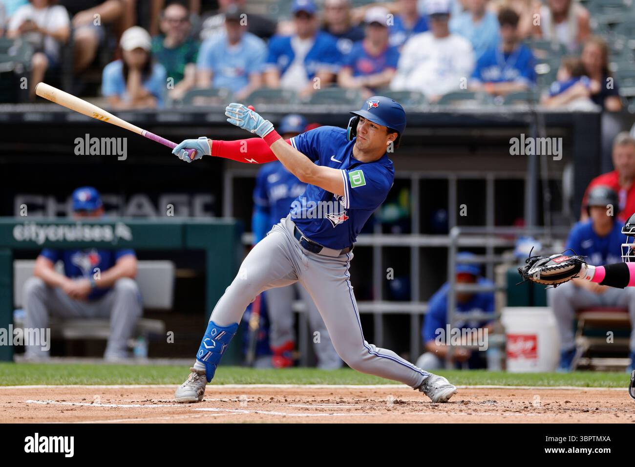 CHICAGO, IL - JULY 09: Joey Loperfido #10 of the Toronto Blue Jays bats ...