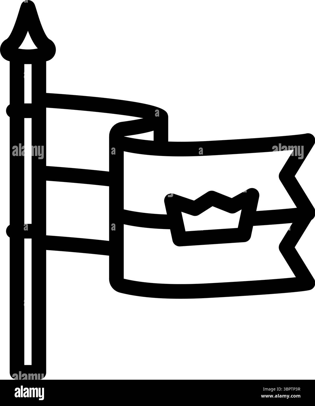 flag royal medieval heraldry line icon vector illustration Stock Vector ...