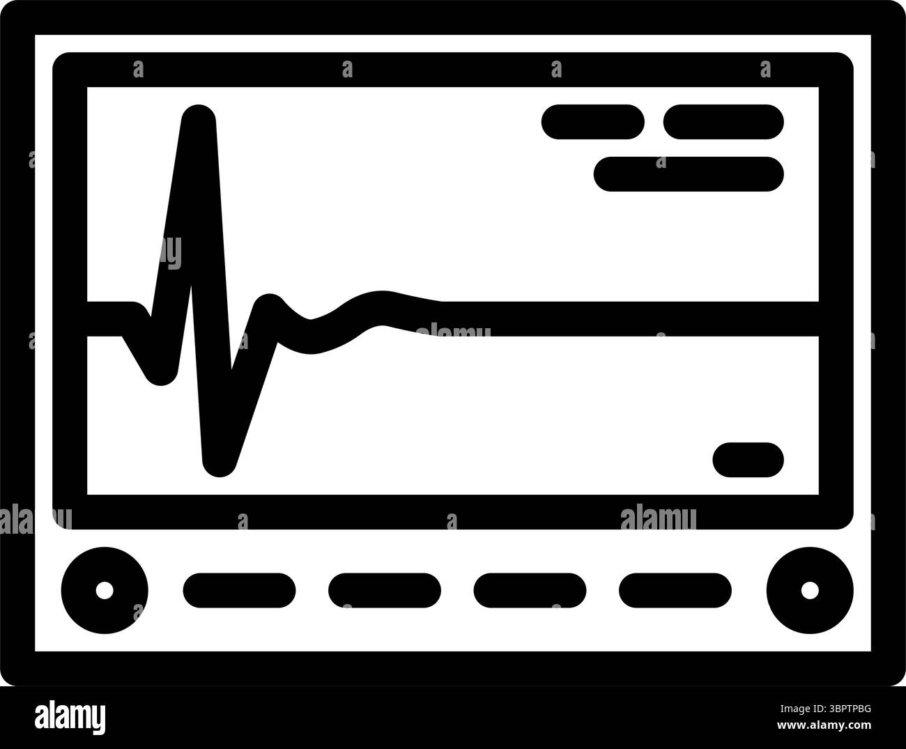 flat heart monitor line mortality line icon vector illustration Stock ...