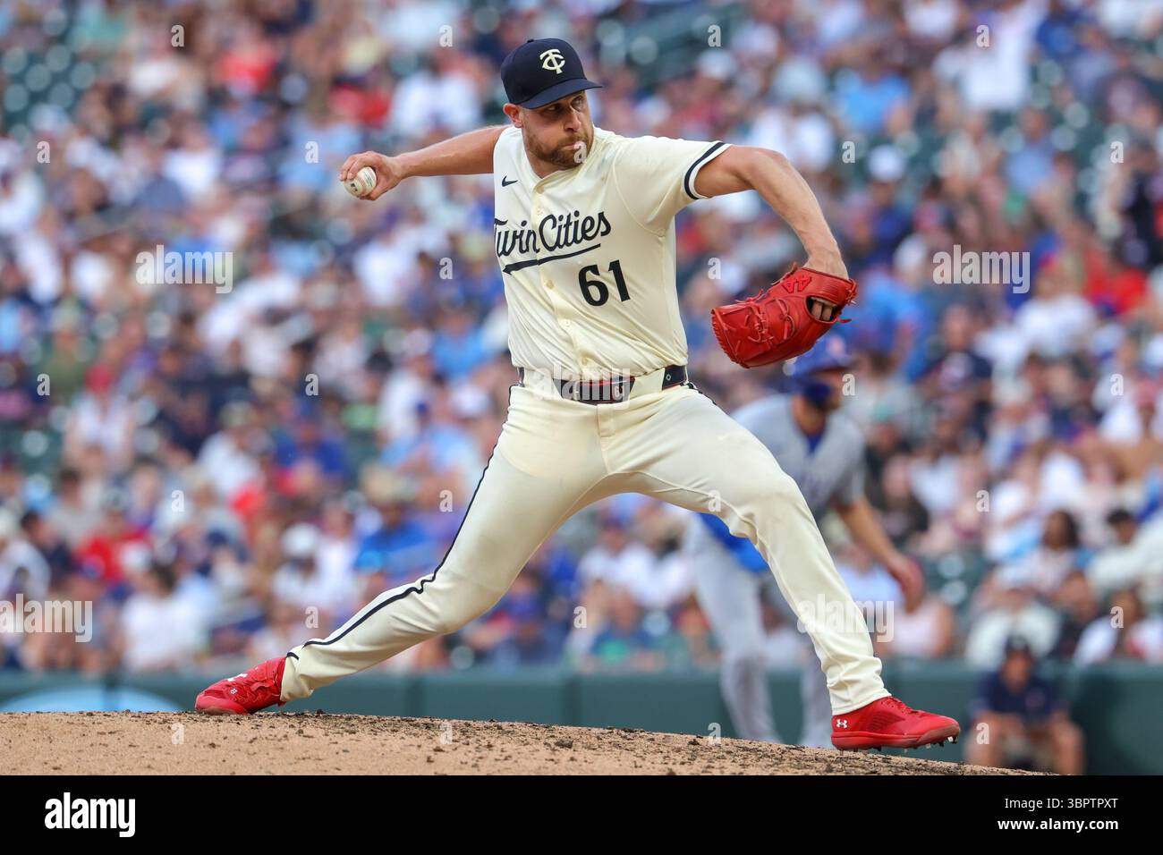 Minneapolis, MN USA: Brock Stewart #61 of the Minnesota Twins pitches ...