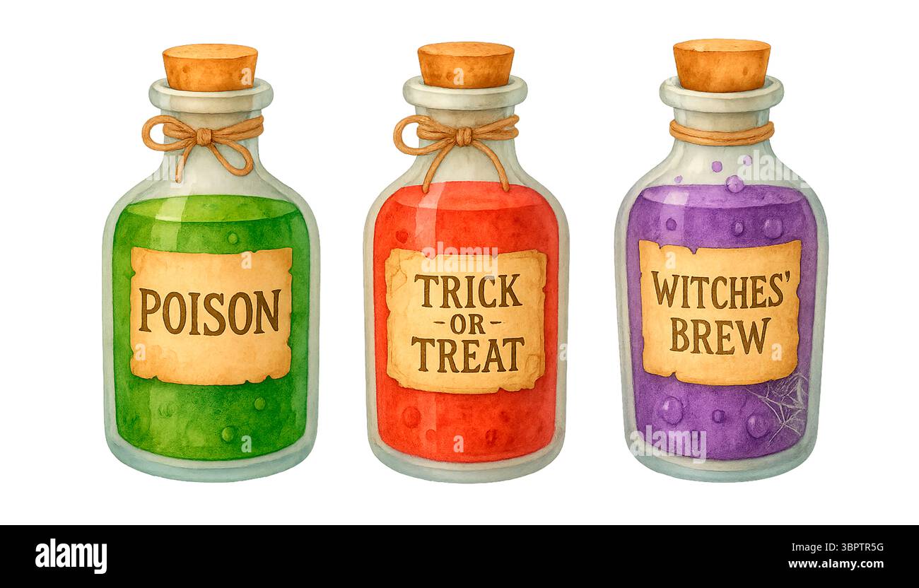 Halloween Potion Bottles – Poison, Trick or Treat, Witches Brew ...