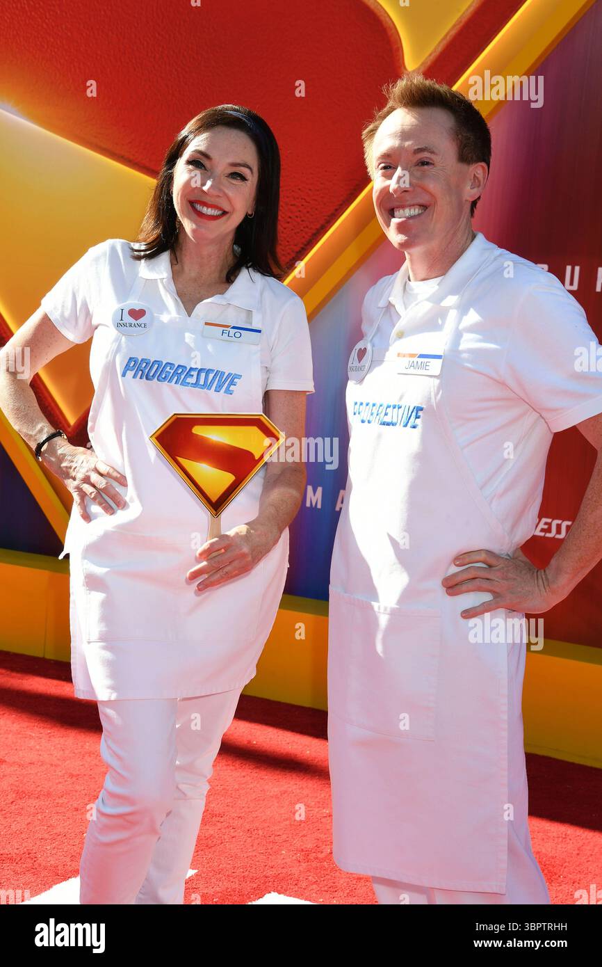HOLLYWOOD, CALIFORNIA - JULY 07: Flo and Jamie from Progressive seen at ...