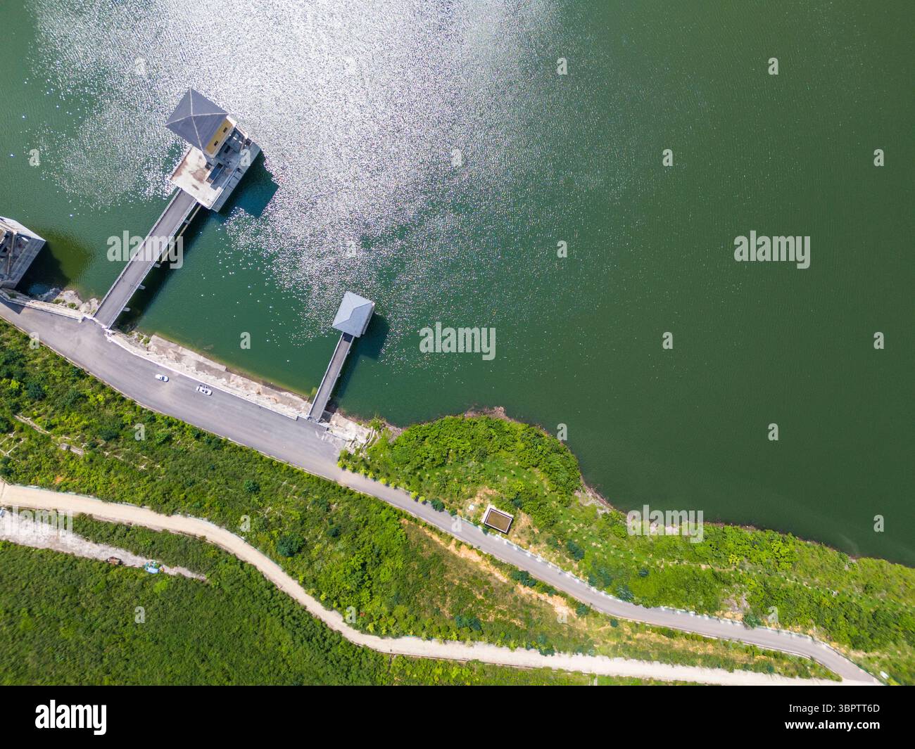 Aerial view of Jiayan Reservoir, the largest comprehensive large-scale ...