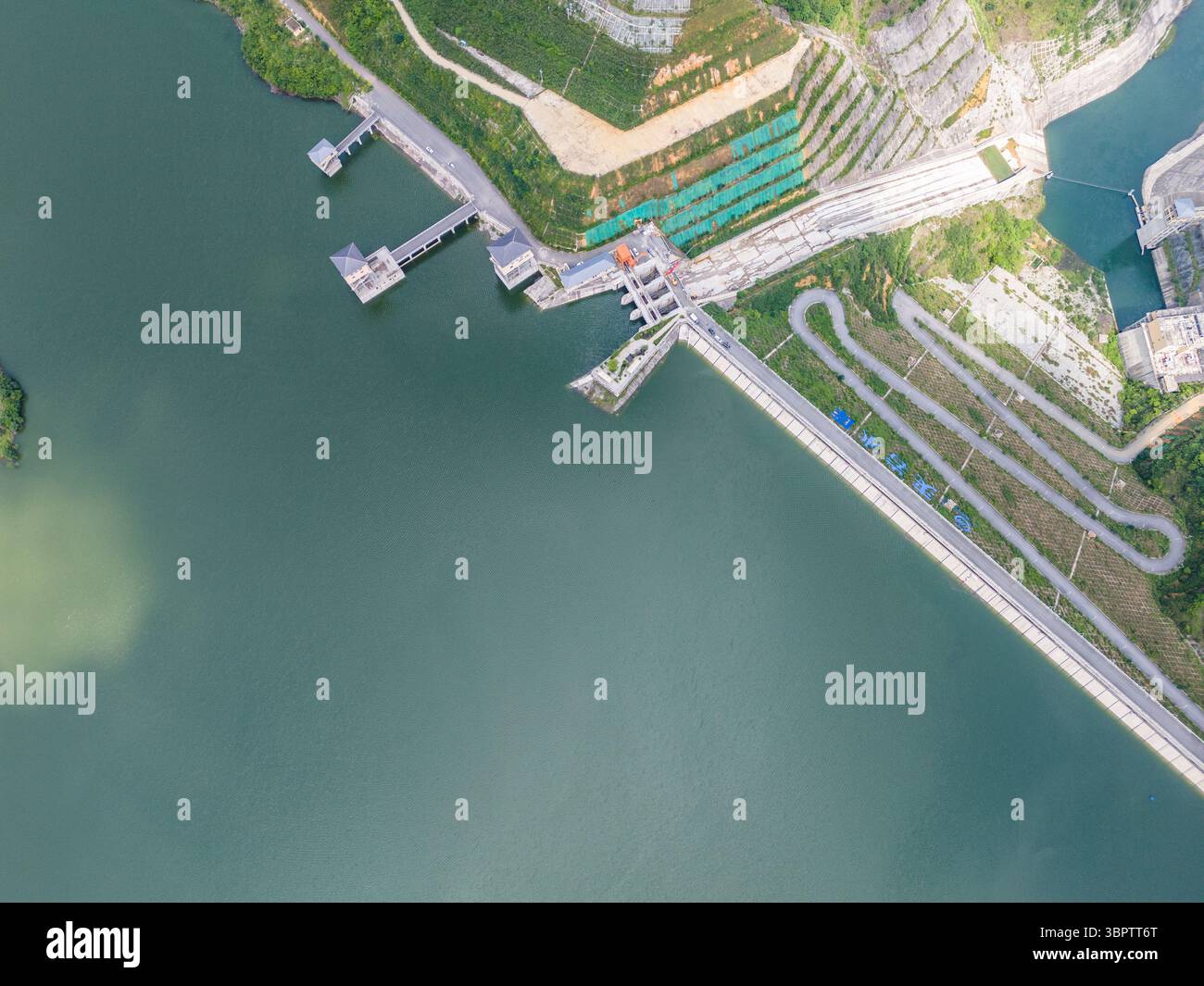 Aerial view of Jiayan Reservoir, the largest comprehensive large-scale ...