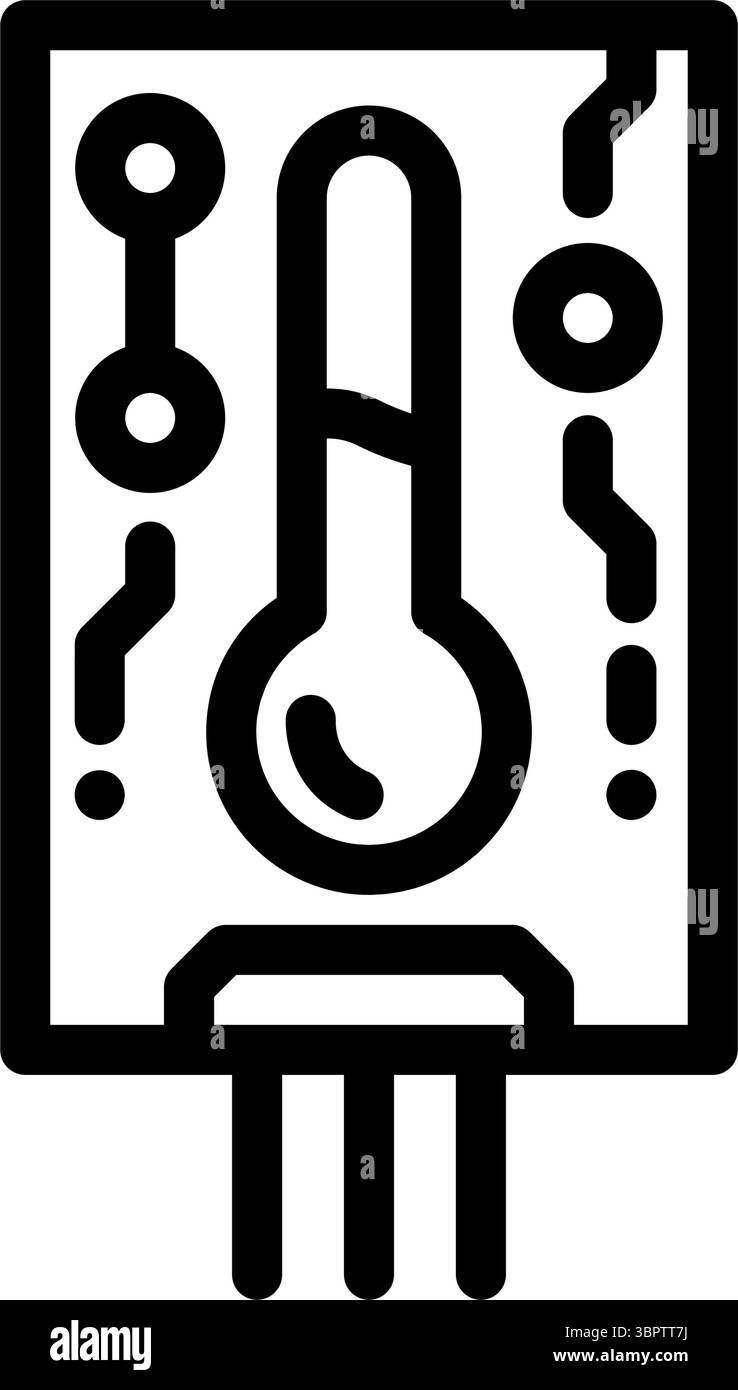 temperature sensor module line icon vector illustration Stock Vector ...