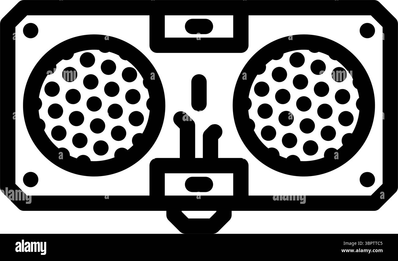 ultrasonic distance sensor line icon vector illustration Stock Vector ...
