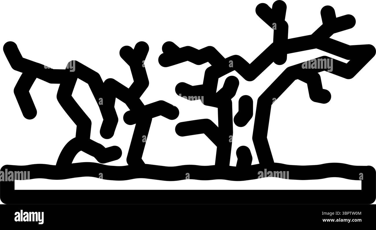 dead plants polluted soil line icon vector illustration Stock Vector ...