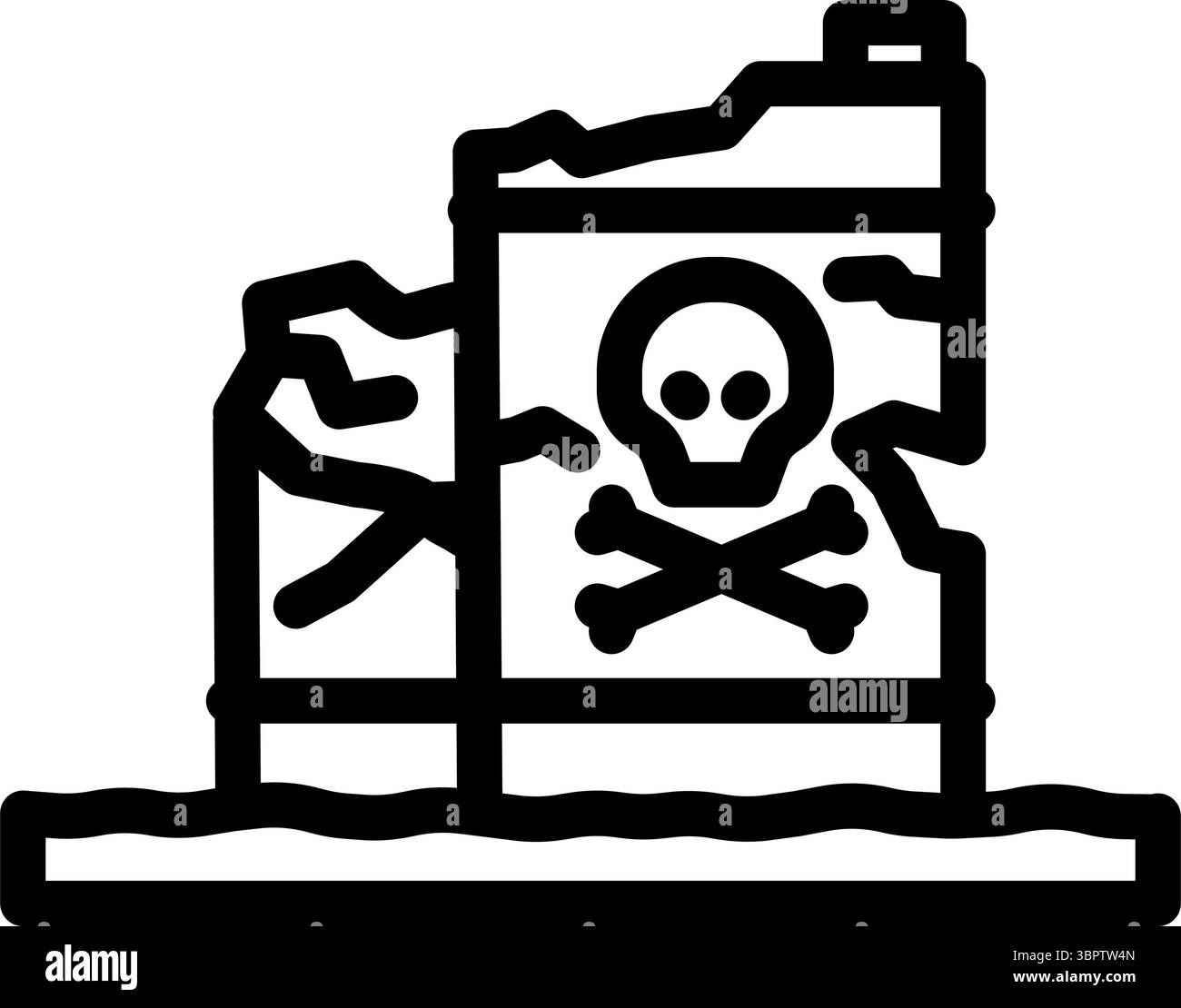 rusty pesticide containers soil line icon vector illustration Stock ...