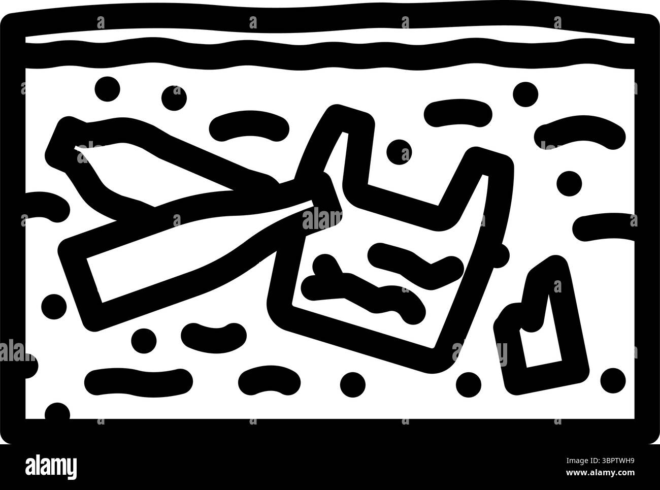 soil mixed plastic glass line icon vector illustration Stock Vector ...