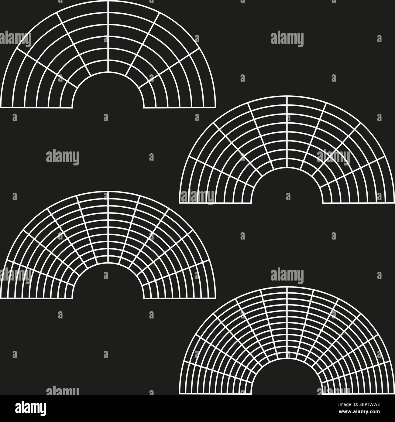 Fan arch icon. Curved grid pattern. Semicircle mesh Vector. Black ...