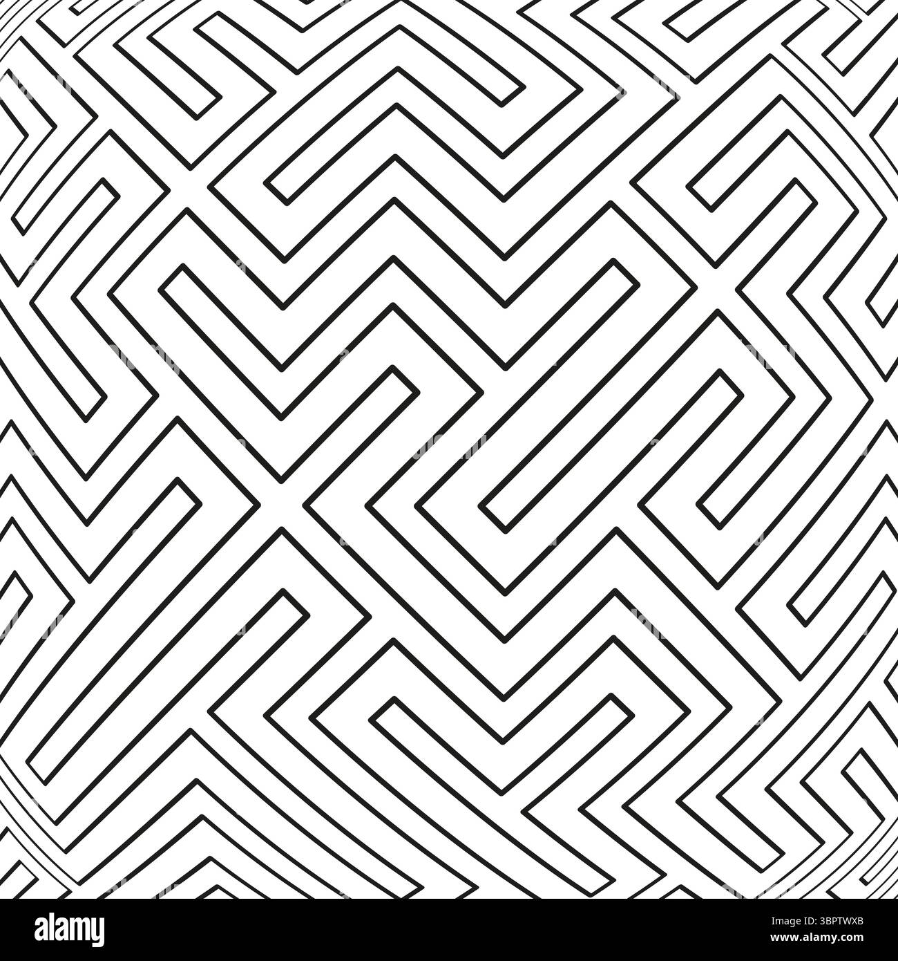 Bulged maze texture. Convex labyrinth grid. Swelling pattern Vector ...
