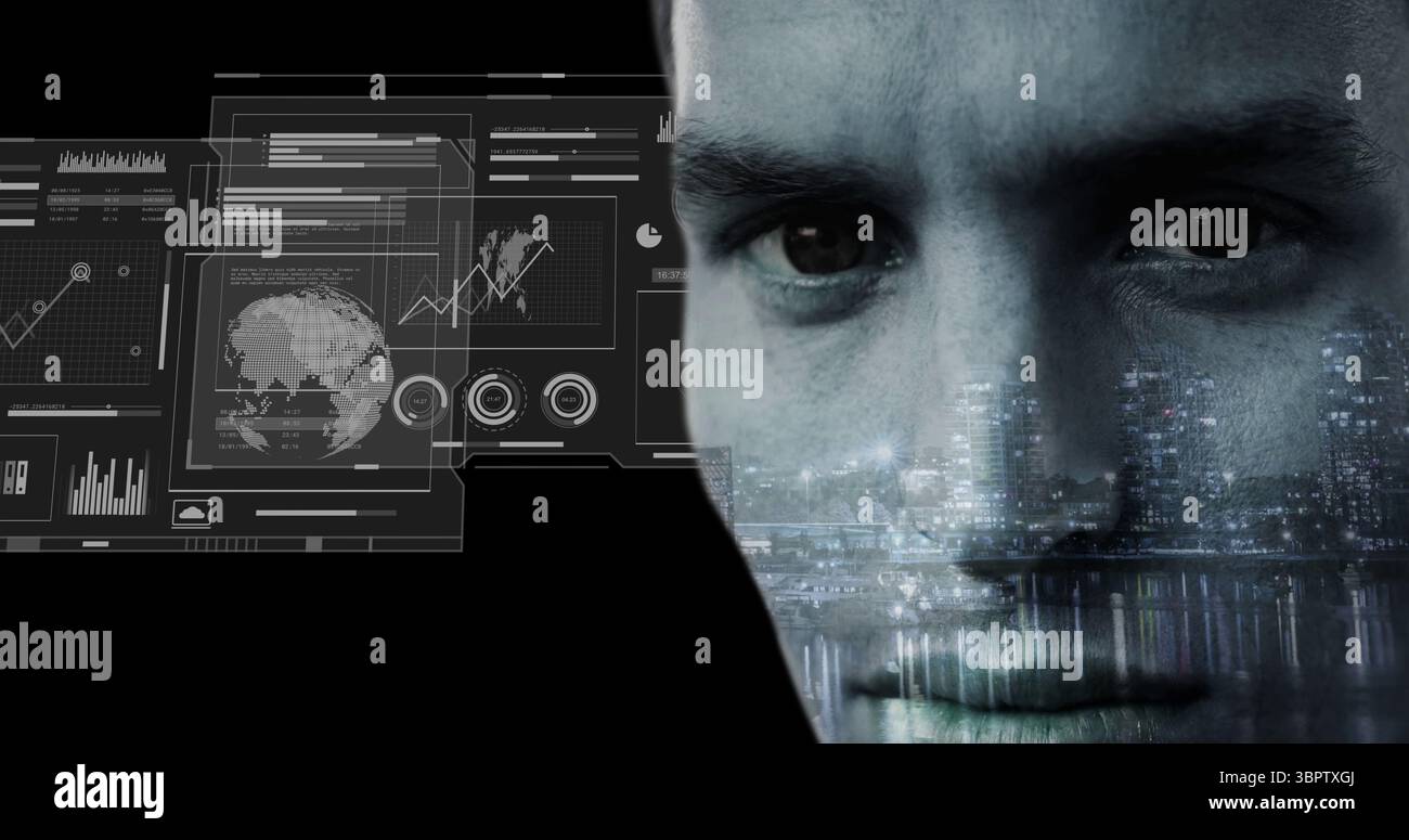 Analyzing male interpreting data in lab with holographic charts and ...