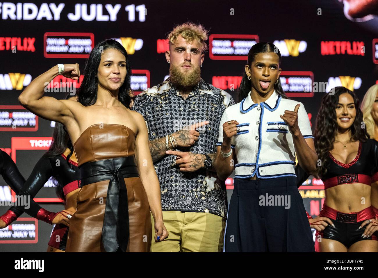 July 9, 2025, New York City, New York, USA: Super bantamweight Lila ...